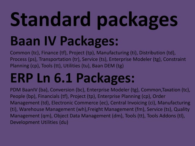 Baan erp(ENTERPRISE RESOURCE PLANNING) PRESENTATION made by priyansh ...
