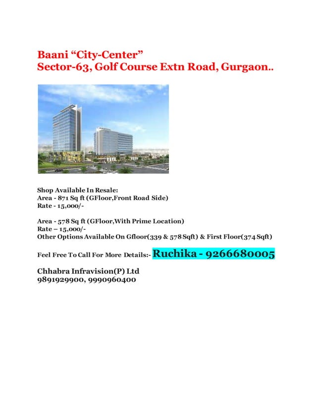 Baani city center slide share 1 | DOCX