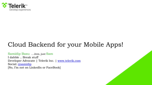 Cloud Backend for Mobile Apps | PPT