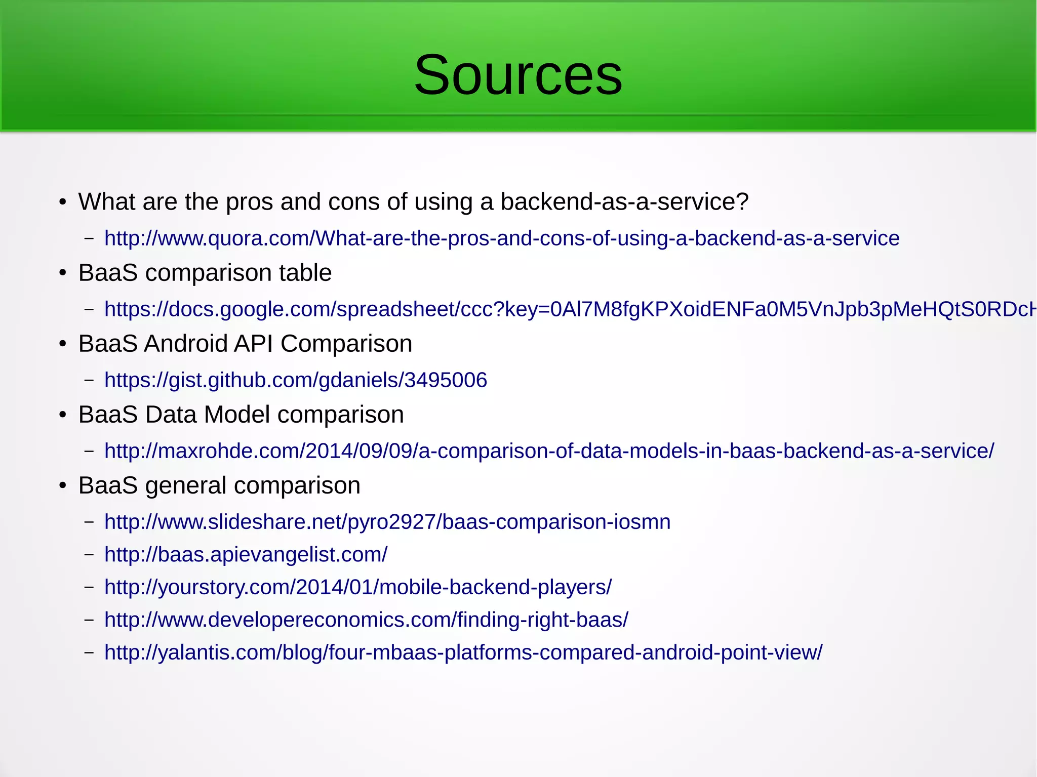 Backend as a Service Comparison | ODP