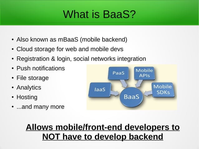 Backend as a Service Comparison | ODP | Databases | Computer Software and Applications