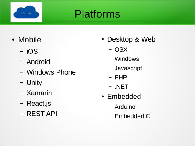 Backend as a Service Comparison | ODP | Databases | Computer Software and Applications