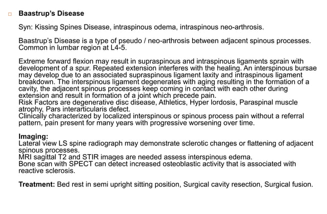 Baastrup’s Disease.pptx | Physical Therapy | Wellness