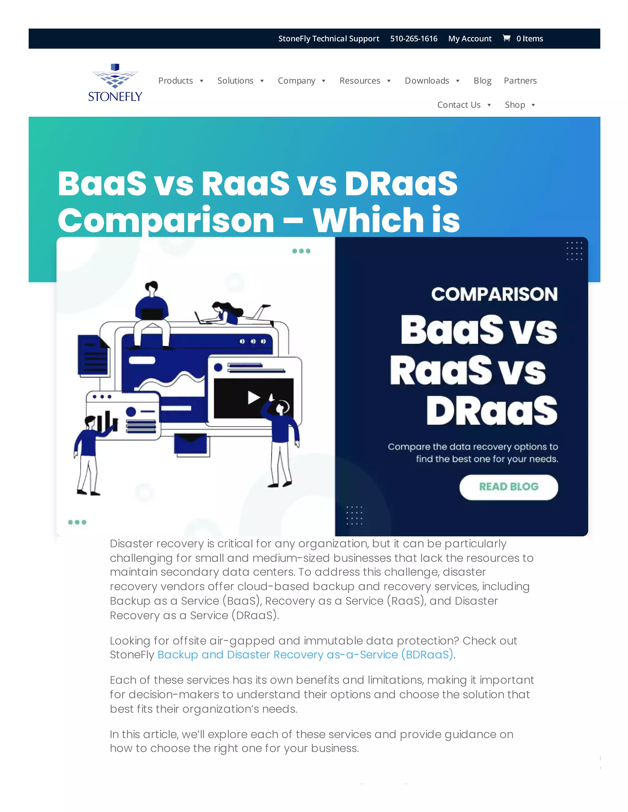 Comparison of BaaS, RaaS, and DRaaS - Determining the Optimal Solution | PDF