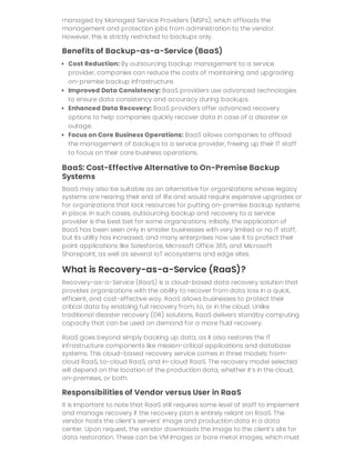 Comparison of BaaS, RaaS, and DRaaS - Determining the Optimal Solution ...