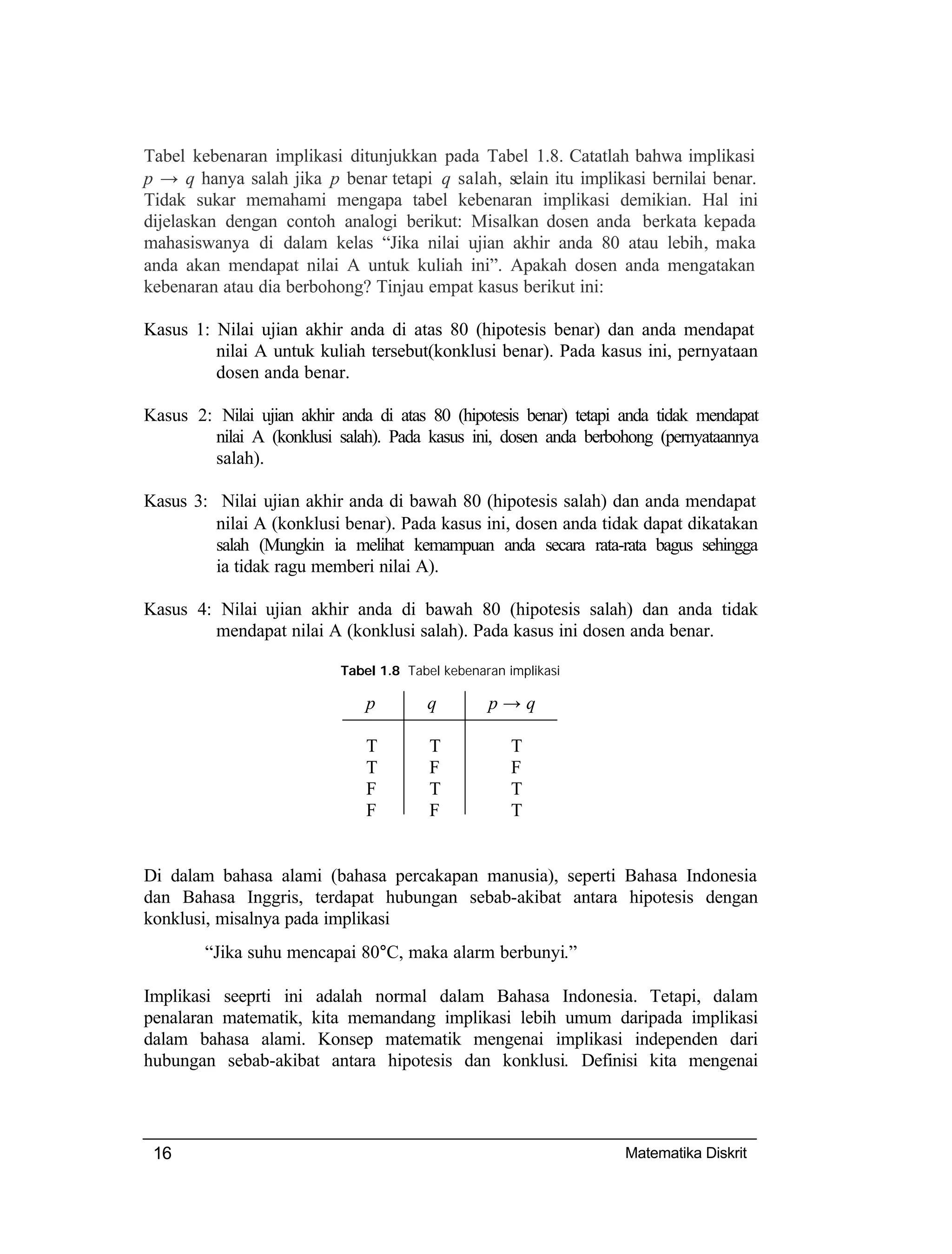 Bab 01 logika mtk diskrit | PDF