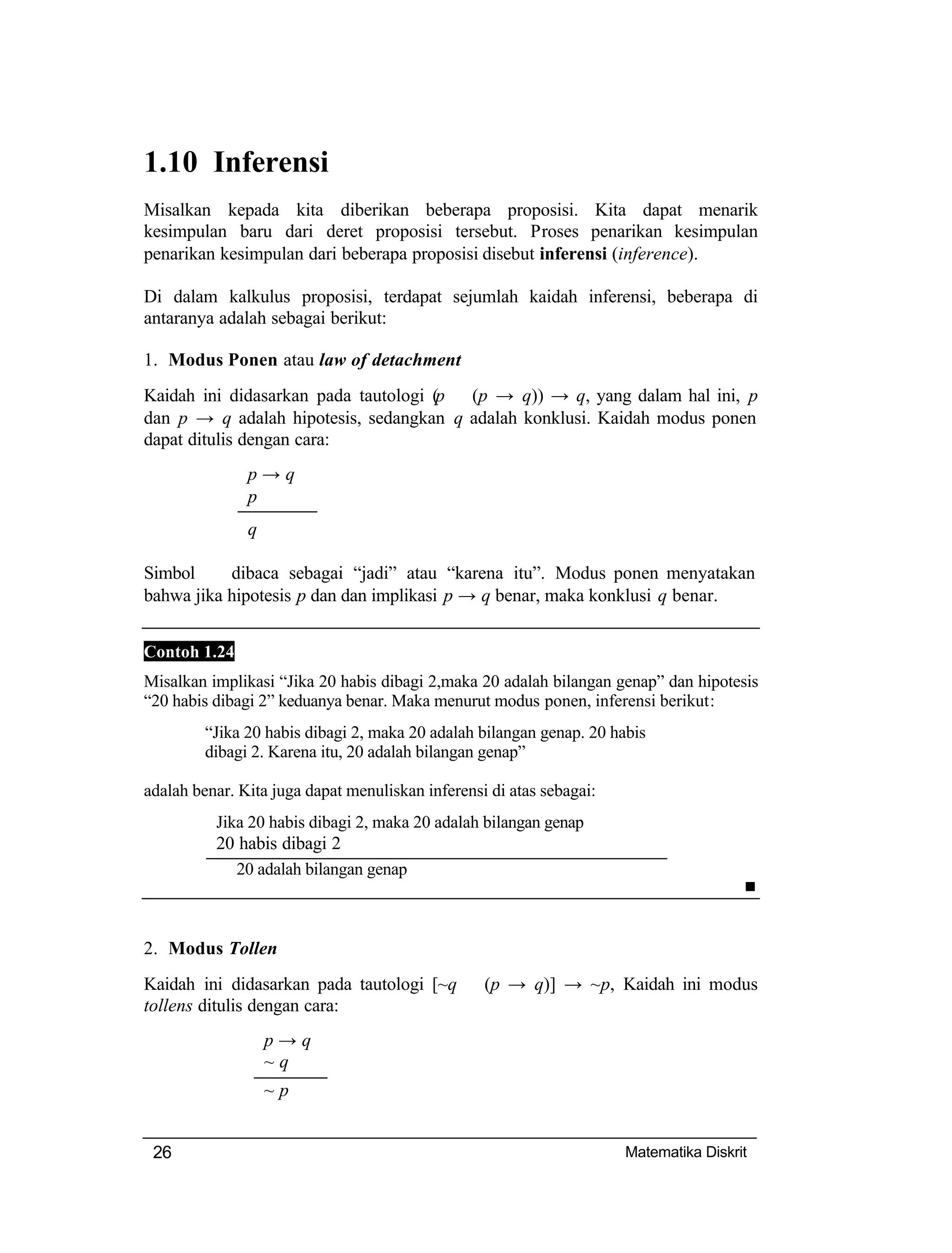 Bab 01 logika mtk diskrit | PDF