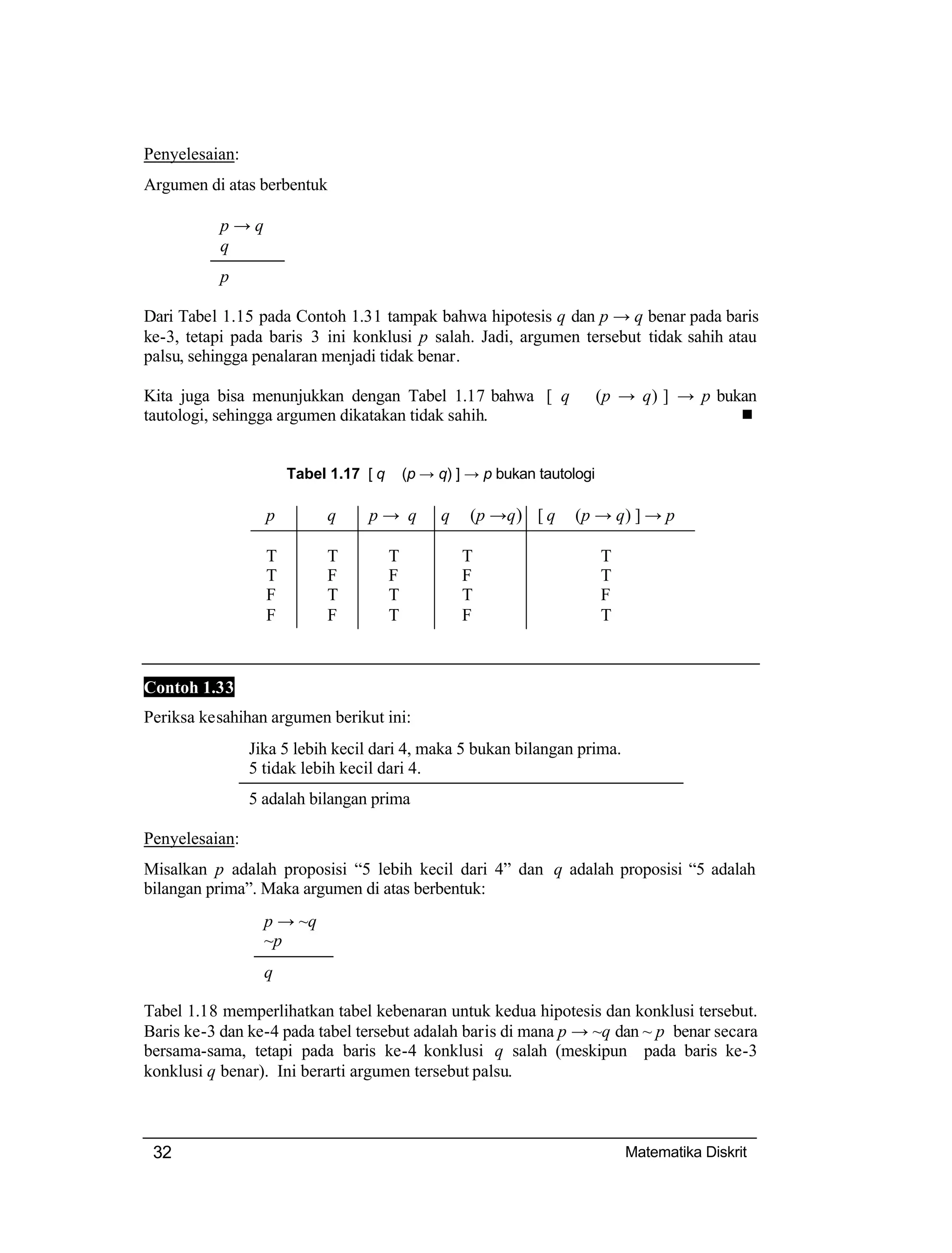 Bab 01 logika mtk diskrit | PDF