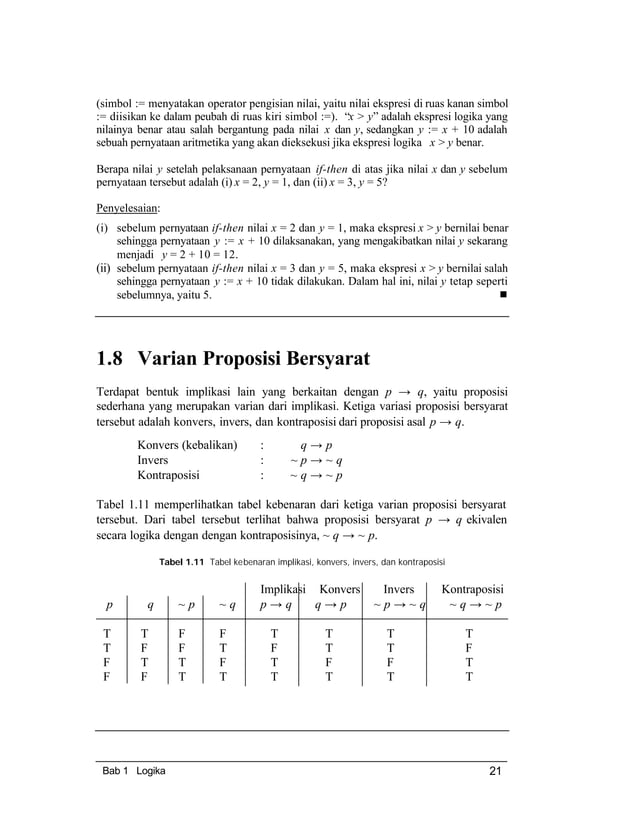 Bab 01 logika mtk diskrit | PDF