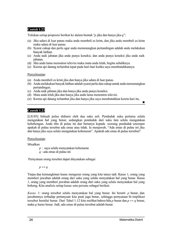 Bab 01 logika mtk diskrit | PDF