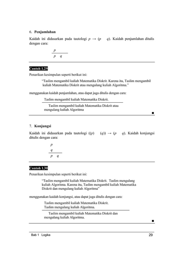 Bab 01 logika mtk diskrit | PDF