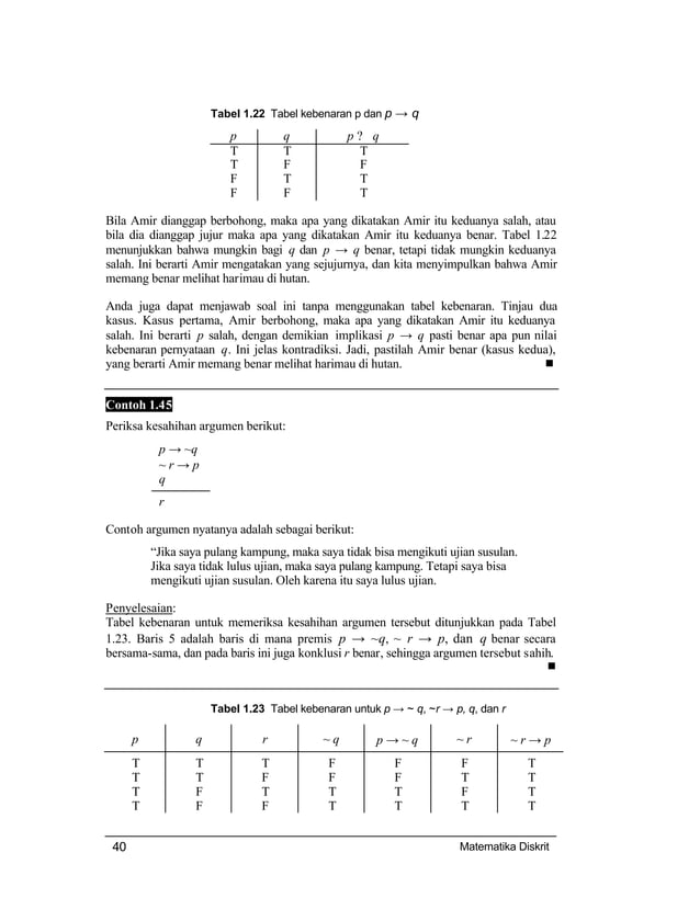 Bab 01 logika mtk diskrit | PDF