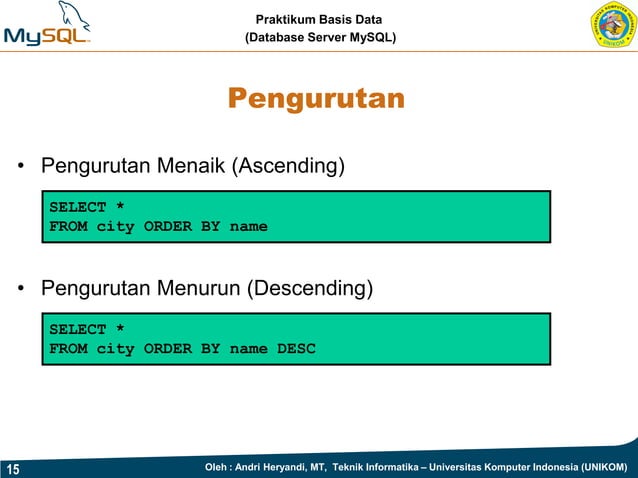 Bab 05-pernyataan select (basic) | PPT