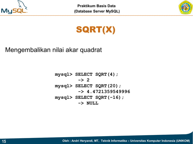 Bab 05-pernyataan select (function) | PPT