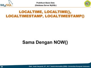 Pernyataan Select: Function Date/Time | PDF
