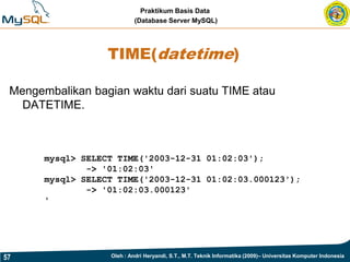 Pernyataan Select: Function Date/Time | PDF