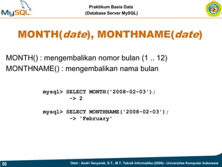Pernyataan Select: Function Date/Time | PDF