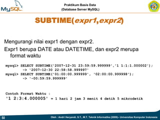 Pernyataan Select: Function Date/Time | PDF