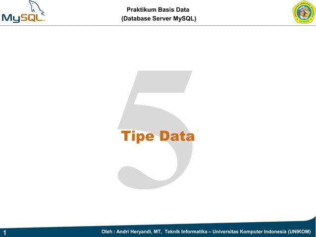 Tipe Data pada MySQL | PDF