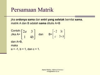Bab 1-matriks | PPT