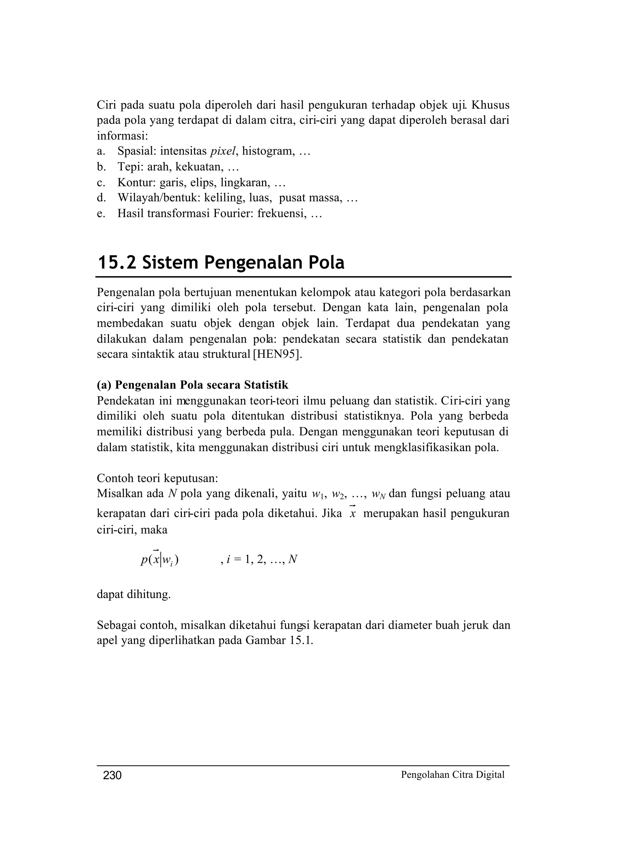 Bab 15 pengenalan pola | PDF