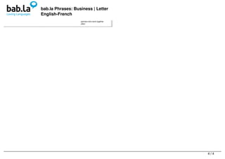 Phrases : Business Letter English - French | PPT