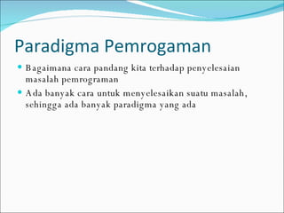 Bab 1a Paradigma Bahasa Pemrograman | PPT