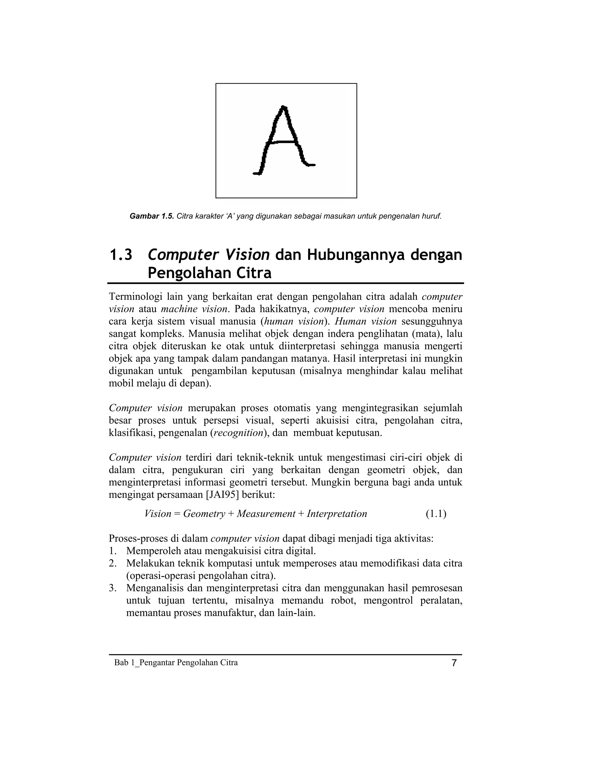 Bab 1 pengantar pengolahan citra | PDF