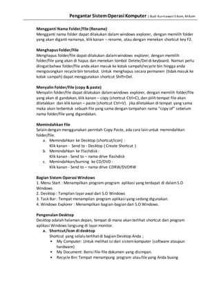 Mengenal Sistem Operasi Windows | PDF