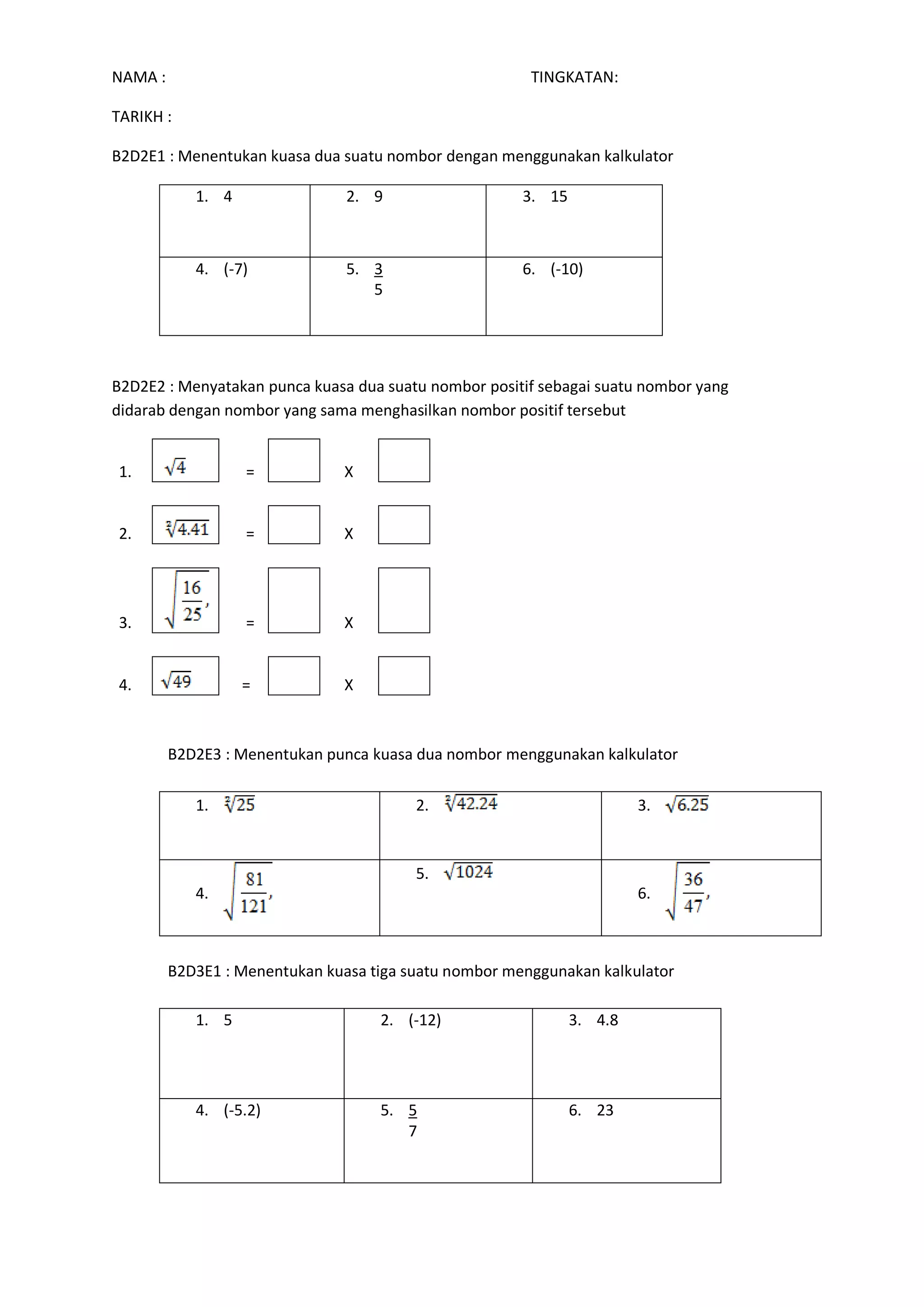 Bab 2-kuasa-dua-punca-kuasa-dua-kuasa-tiga-punca-kuasa-tiga | PDF