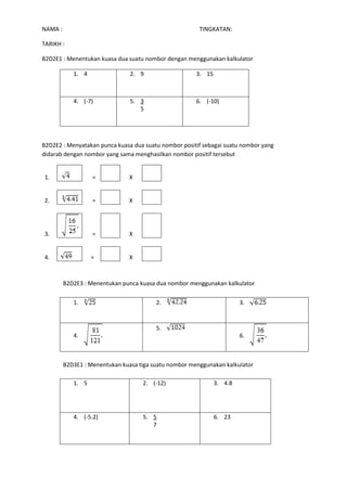 Bab 2-kuasa-dua-punca-kuasa-dua-kuasa-tiga-punca-kuasa-tiga | PDF