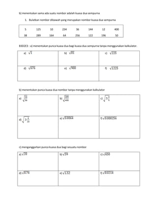 Bab 2-kuasa-dua-punca-kuasa-dua-kuasa-tiga-punca-kuasa-tiga | PDF