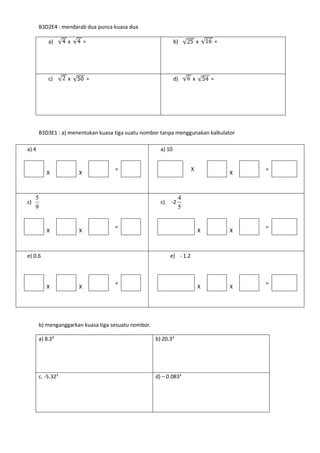 Bab 2-kuasa-dua-punca-kuasa-dua-kuasa-tiga-punca-kuasa-tiga | PDF