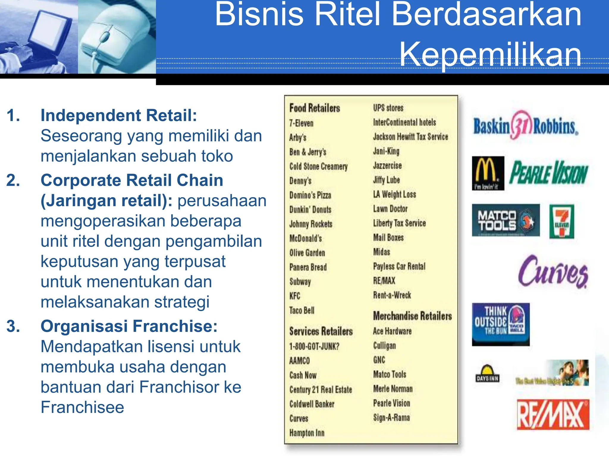 pengertian bisnis ritel, tujuan dan jenis jenis bisnis ritel. pptx | PPTX