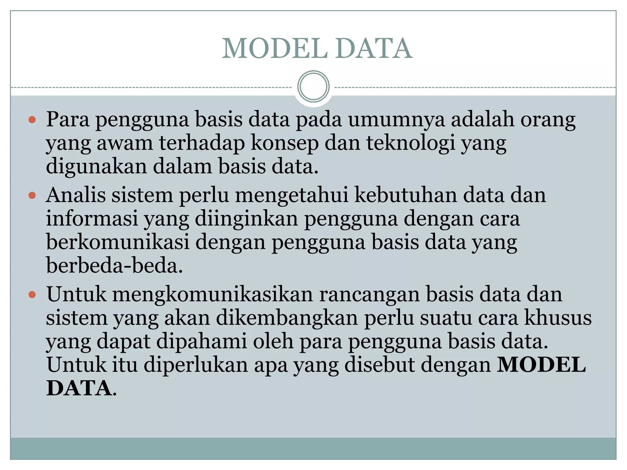 Bab 2 model data | PPT