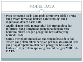 Bab 2 model data | PPT