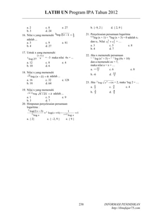 fungsi eksponen dan logaritma | PDF