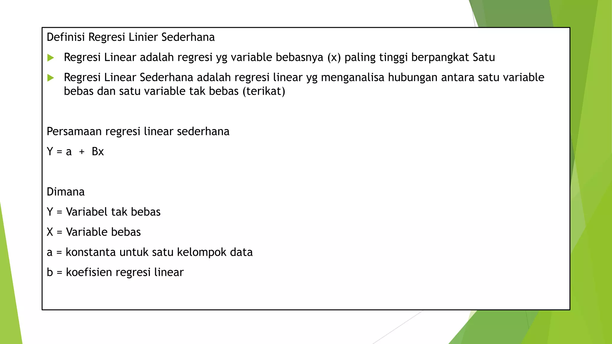 Bab. 9 regresi linear sederhana.1 | PDF
