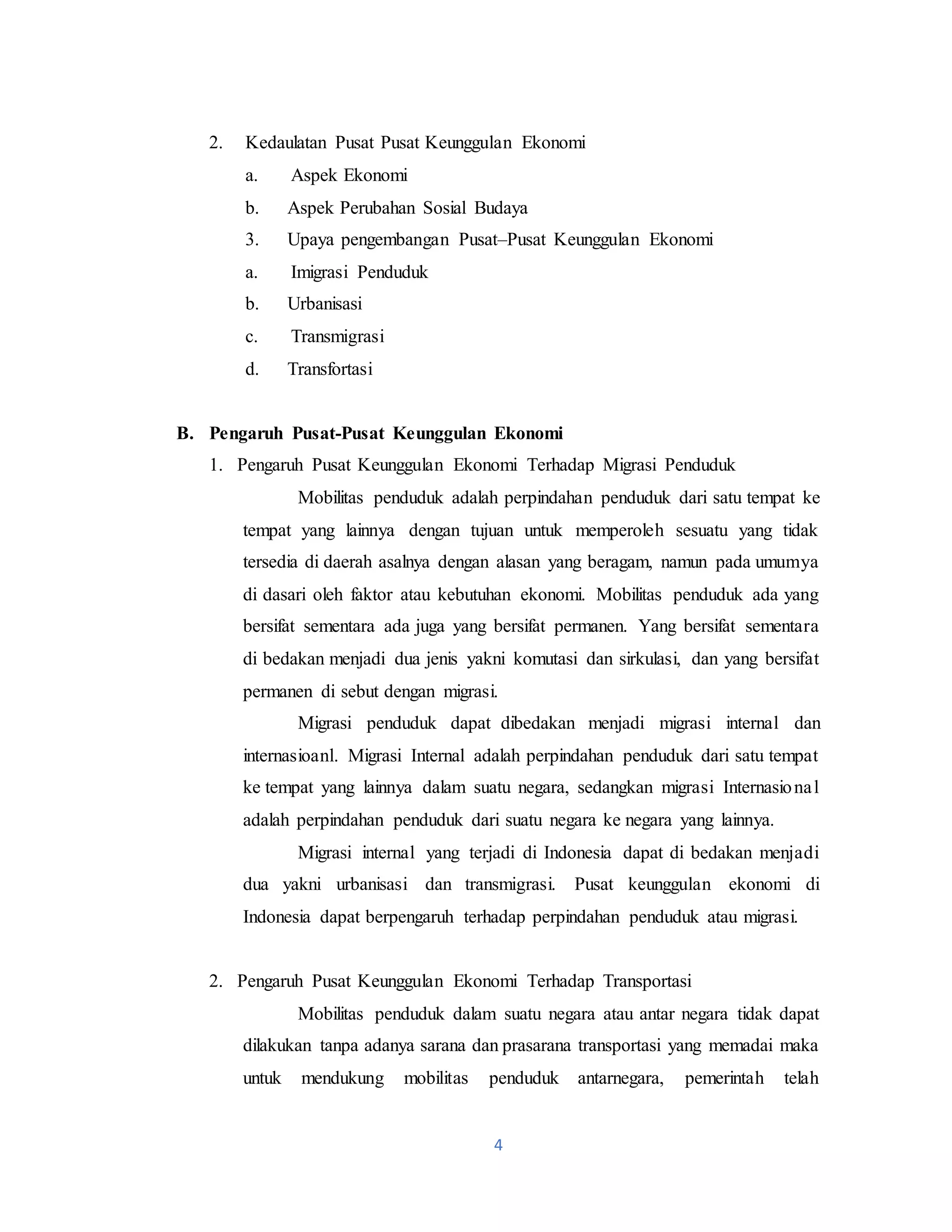 Pusat-Pusat Ekonomi di Indonesia | DOCX