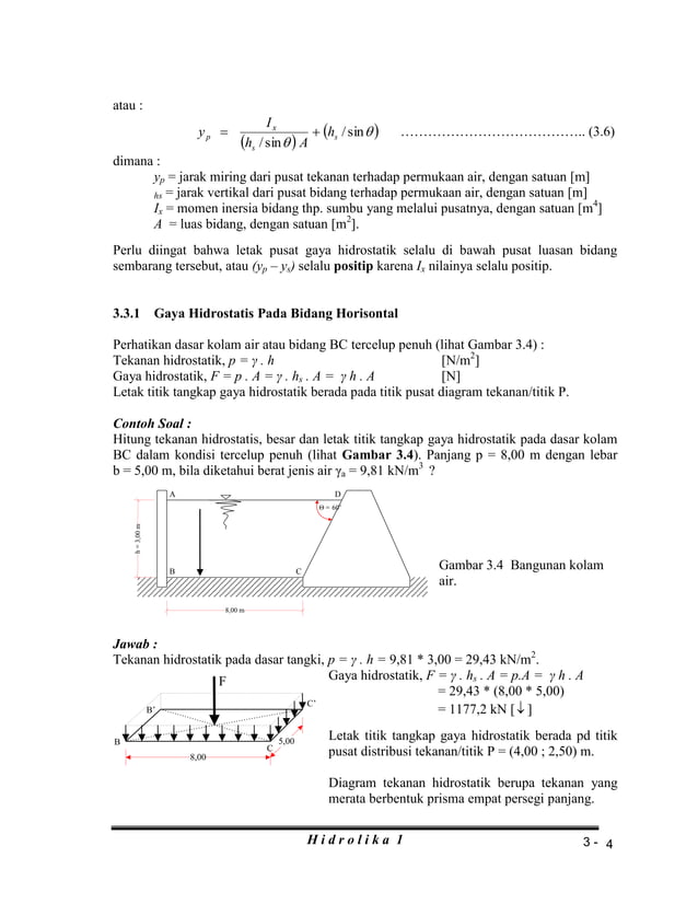 Bab 3-hidrostatika | PDF