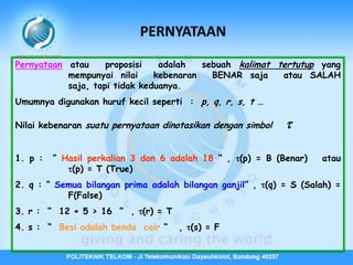 Bab 3 logika matematika | PPTX