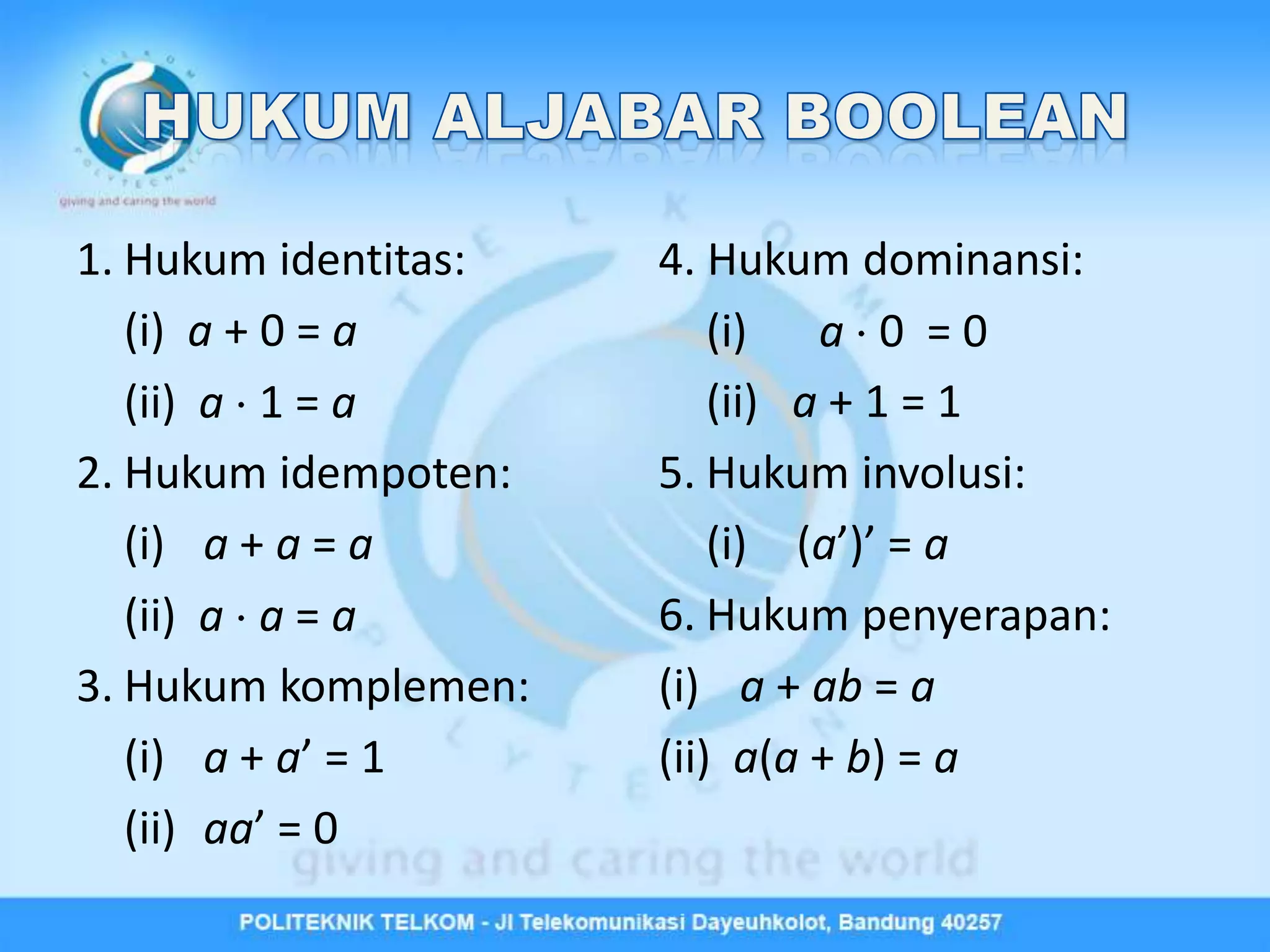 Bab 4 aljabar boolean | PPTX