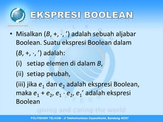Bab 4 aljabar boolean | PPTX