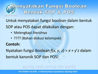 Bab 5 penyederhanaan fungsi boolean | PPTX