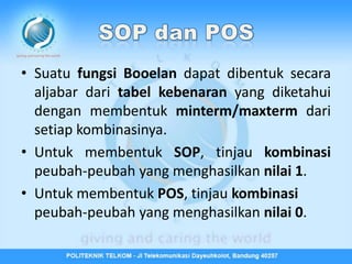 Bab 5 penyederhanaan fungsi boolean | PPTX