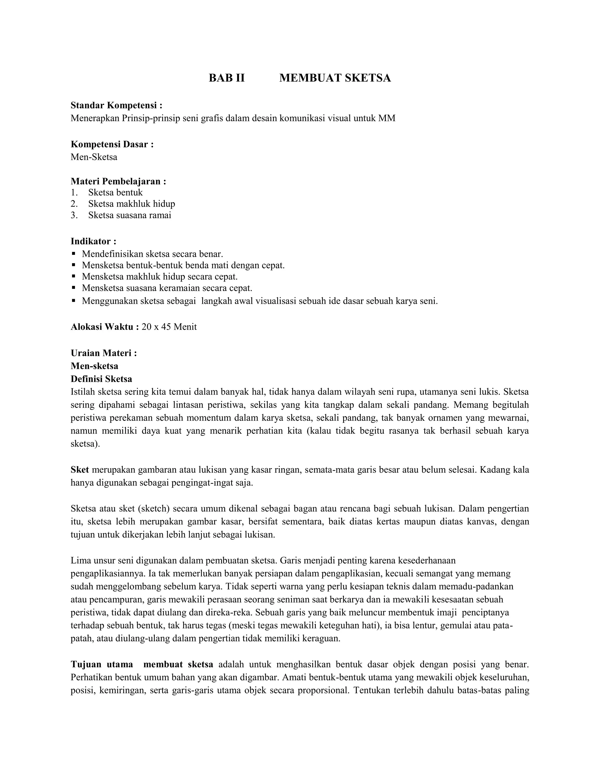 Bab ii-membuat-sketsa | PDF