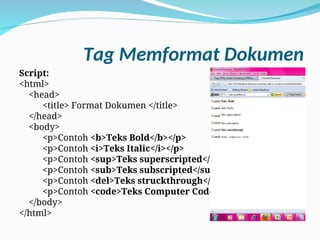 Pengertian dan penjelasan HTML jeni-jenisnya | PPT