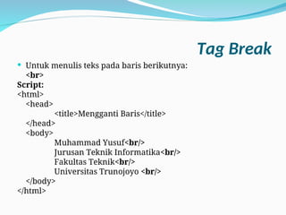 Pengertian dan penjelasan HTML jeni-jenisnya | PPT
