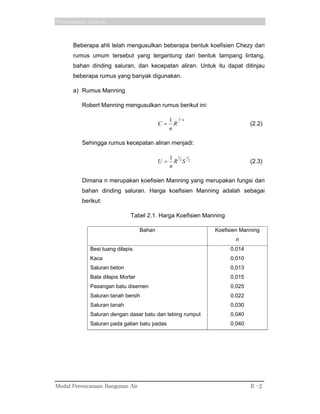 Bab ii-perencanaan-saluran | PDF