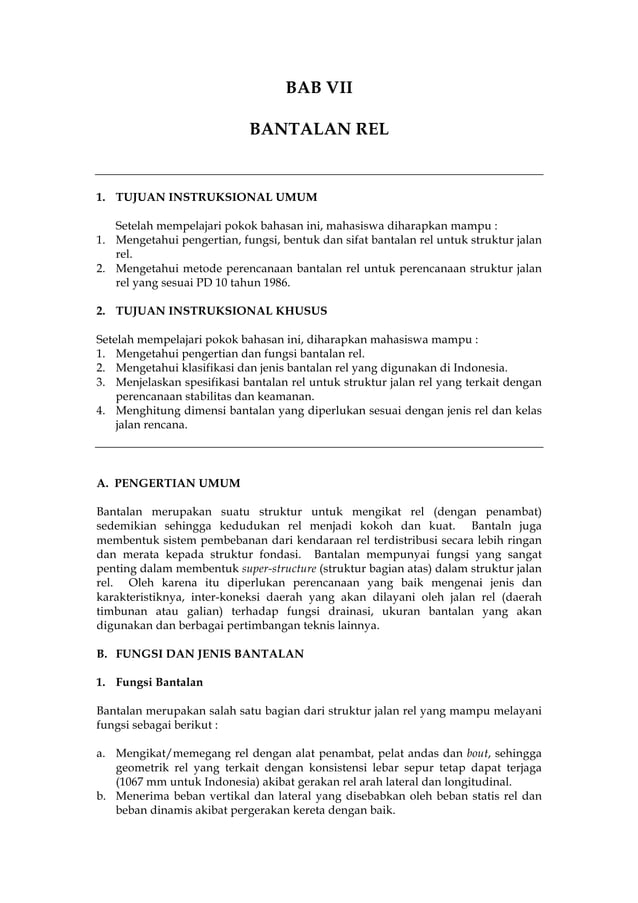 Bab vii-bantalan-rel | PDF